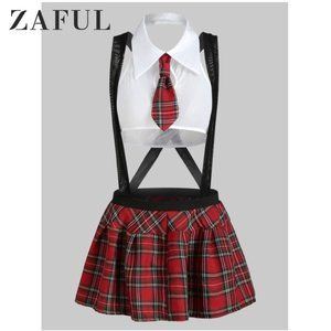 Zaful | Intimates & Sleepwear | Plaid Suspender School Girl Lingerie ...